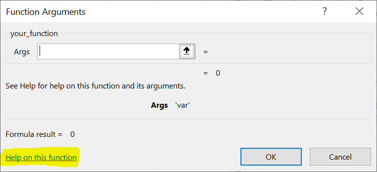 Linking to documentation for worksheet functions – PyXLL